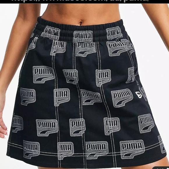 Puma | Skirts | Nwt Puma Downtown Monogram Skirt Szxlblkwht | Poshmark